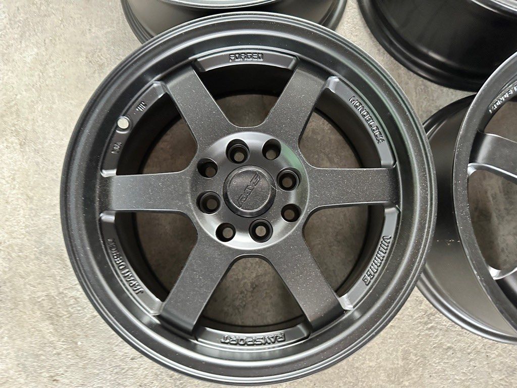 15” Rays TE37 design Black code 6082 Bnew mags 4Holes pcd100-114 ...