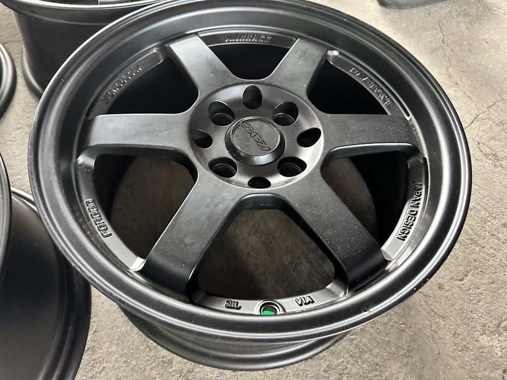 15” Rays TE37 design Black code 6082 Bnew mags 4Holes pcd100-114 ...