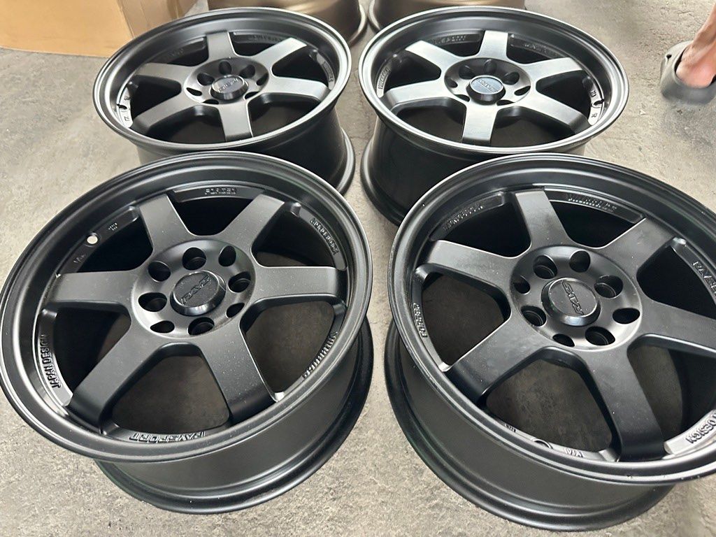 15” Rays TE37 design Black code 6082 Bnew mags 4Holes pcd100-114 ...