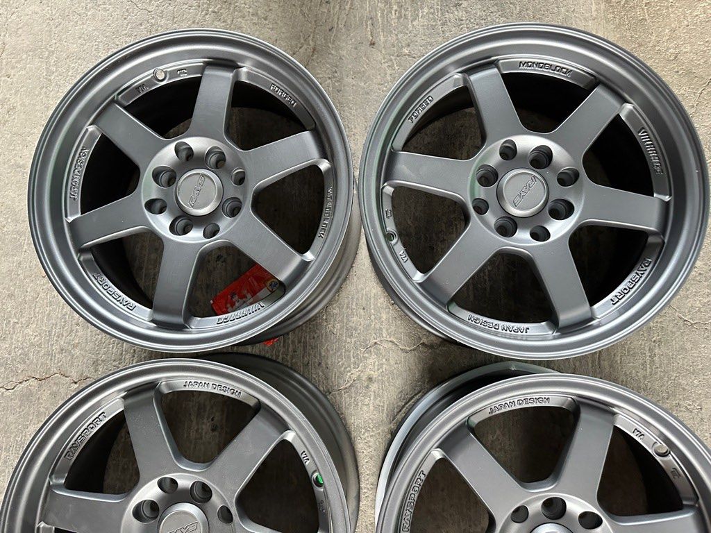 15” Rays TE37 design Gunmetal code 6082 Bnew mags 4Holes pcd100-114 ...