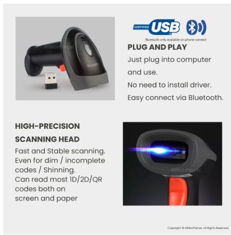 1D/2D Barcode Scanner | Wireless Scanner | Bluetooth Scanner | For ...