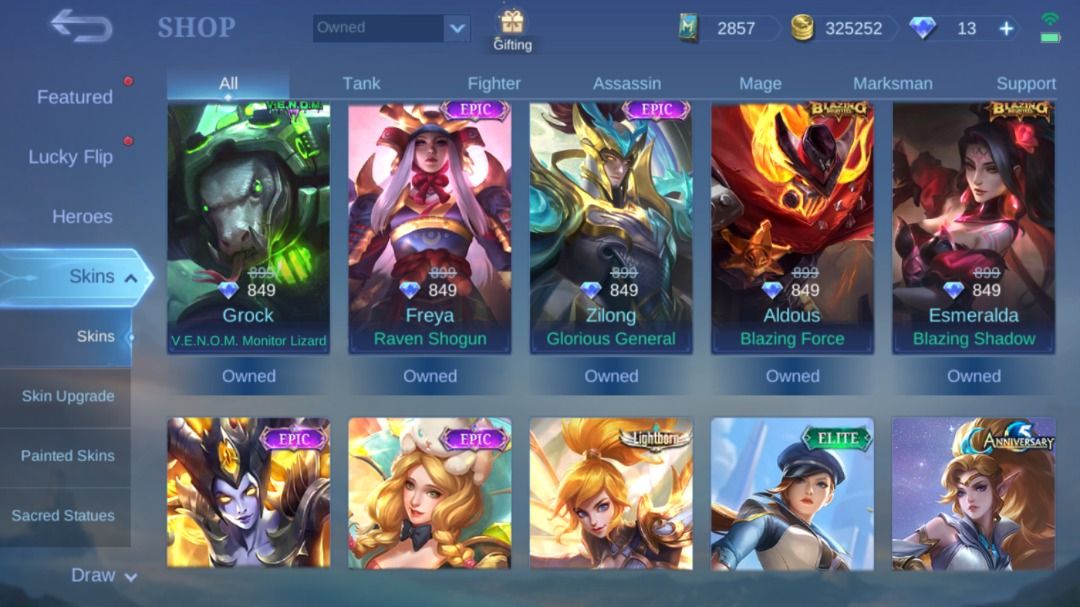 239 SKINS, 2 COLLECTOR: BENEDETTA, YU ZHONG, ASPIRANT RUBY, 21 EPIC ...