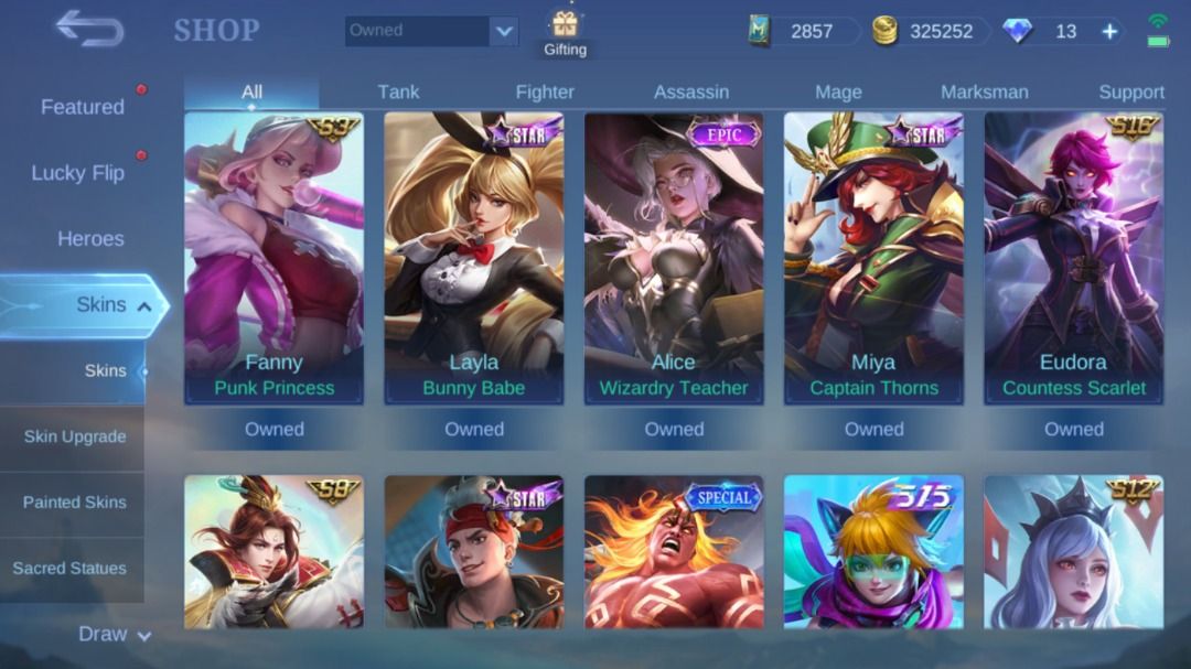 239 SKINS, 2 COLLECTOR: BENEDETTA, YU ZHONG, ASPIRANT RUBY, 21 EPIC ...