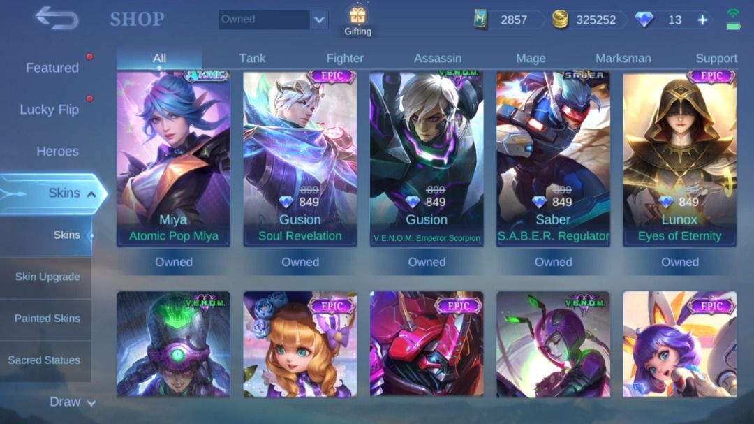 239 SKINS, 2 COLLECTOR: BENEDETTA, YU ZHONG, ASPIRANT RUBY, 21 EPIC ...