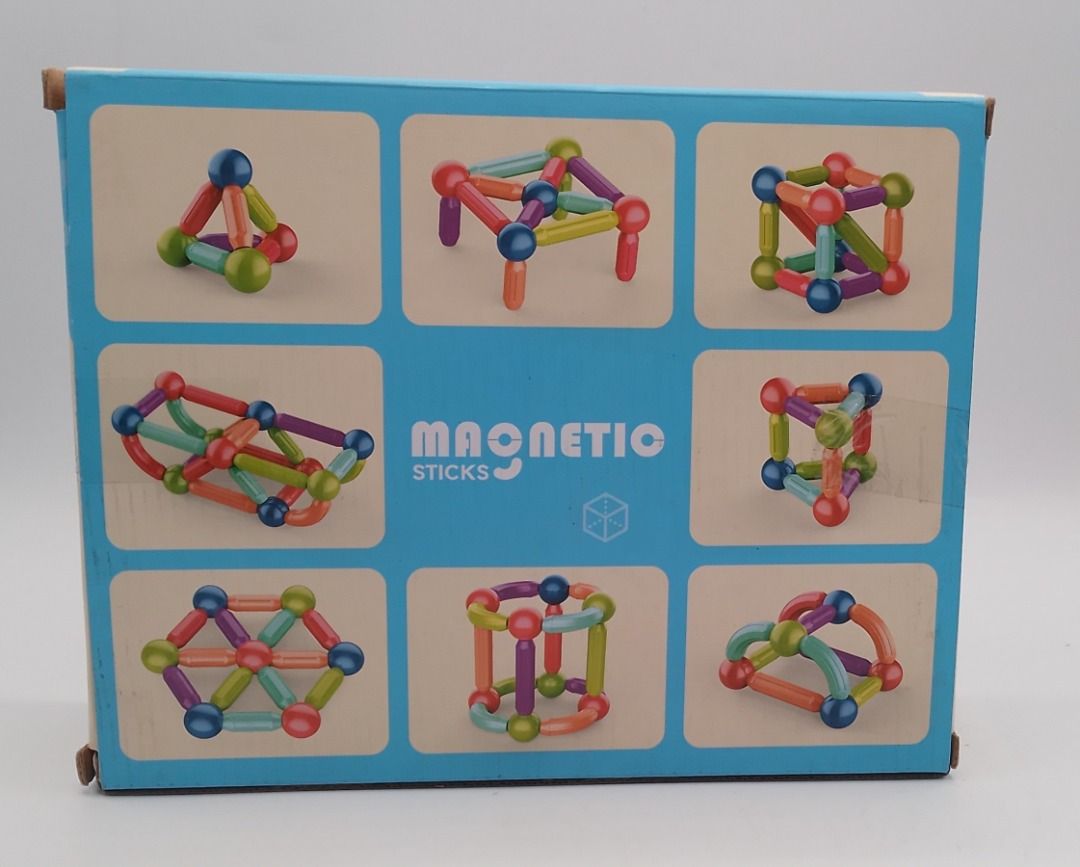 25 PC SET Magnetic Stick Balls & Rods Set Building Sticks Blocks STEM Stacking Magnet ...