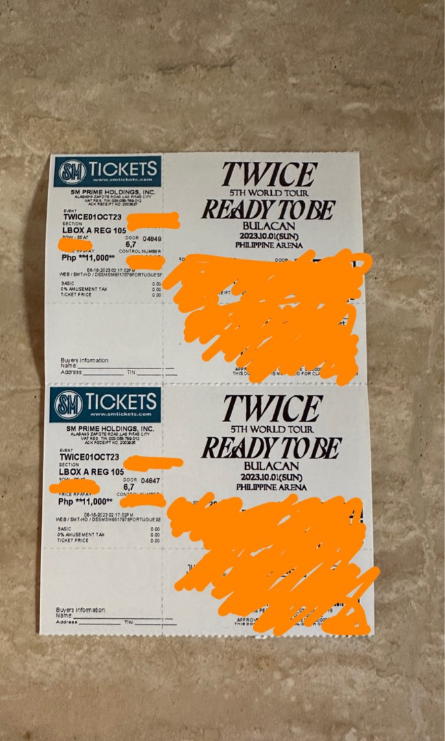 2 Tickets for TWICE - 5th World Tour: Ready To Be, Tickets & Vouchers ...