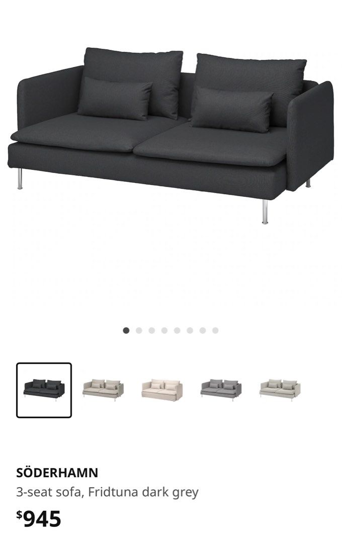 3 seater Sofa IKEA Soderhamn, Furniture & Home Living, Furniture, Sofas ...