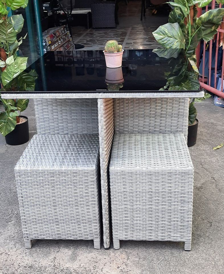 4 Seater Cube Space Saving Dining Set Gray, Furniture & Home Living ...