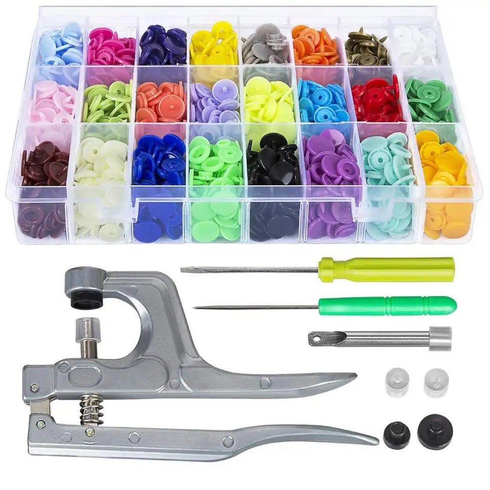 60 Sets T5 Plastic Snap Button with Snaps Pliers Tool Kit & Organizer ...