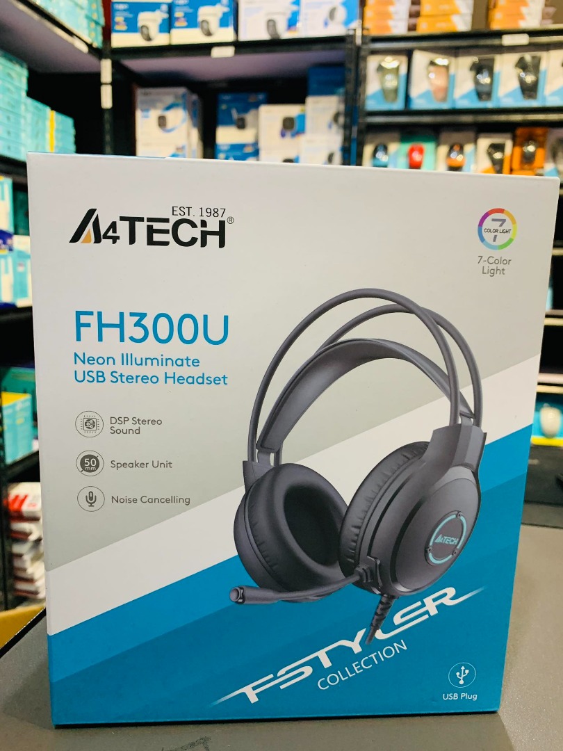 A4Tech Fstyler FH300U Neon Illuminate Noise Cancelling Mic Stereo ...