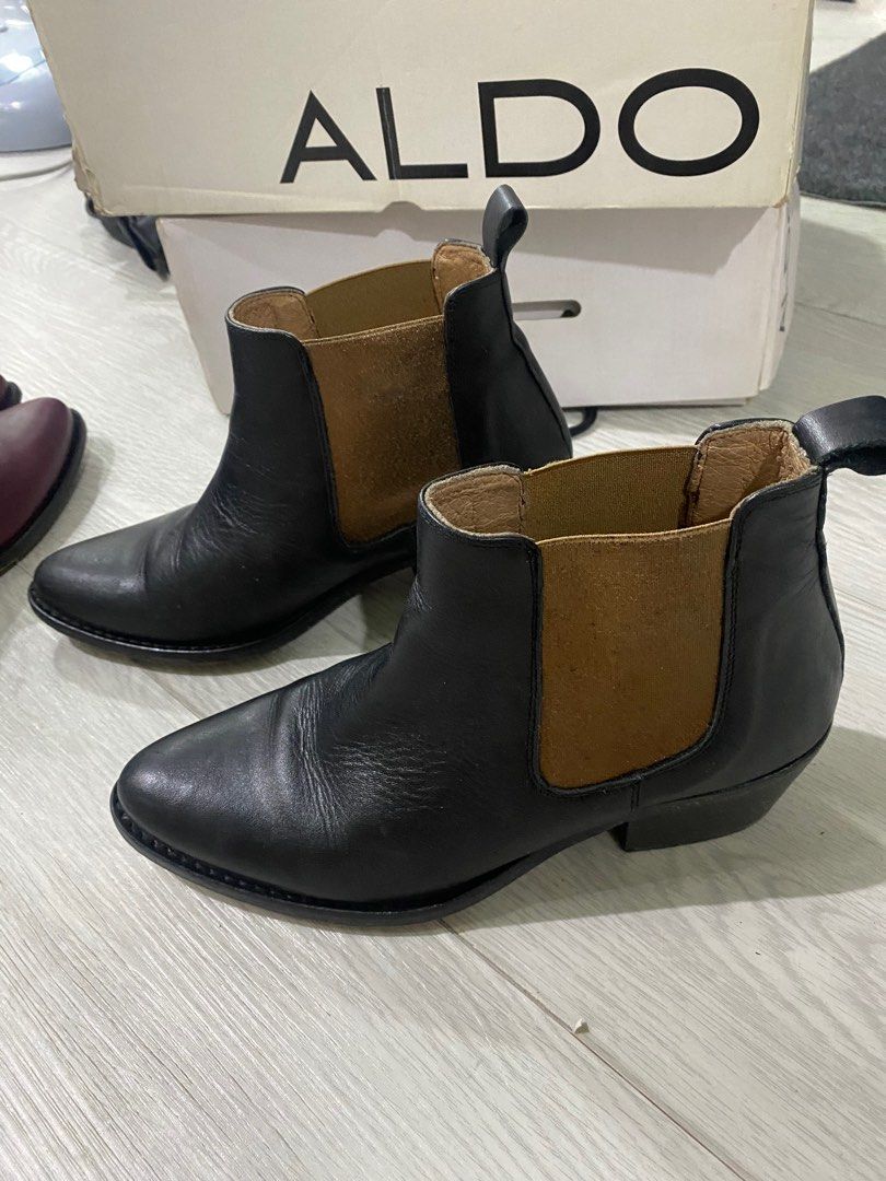 Aldo Black Leather Boots, Women's Fashion, Footwear, Boots on Carousell