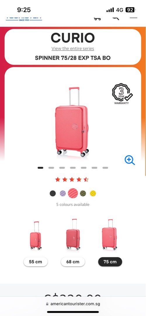 American Tourister Curio (Pink), Hobbies & Toys, Travel, Luggage on ...