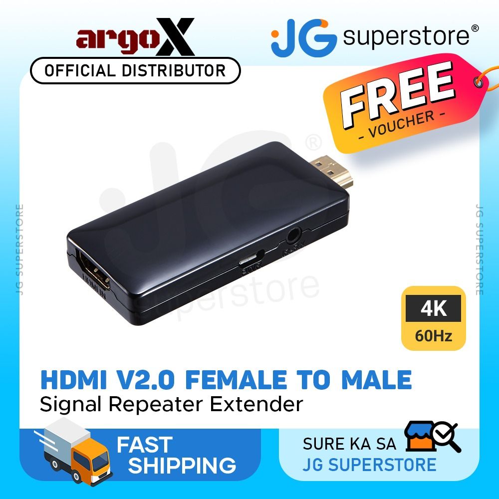 ArgoX 4K 60Hz Ultra HD HDMI V2.0 Female to Male Repeater Extender with ...