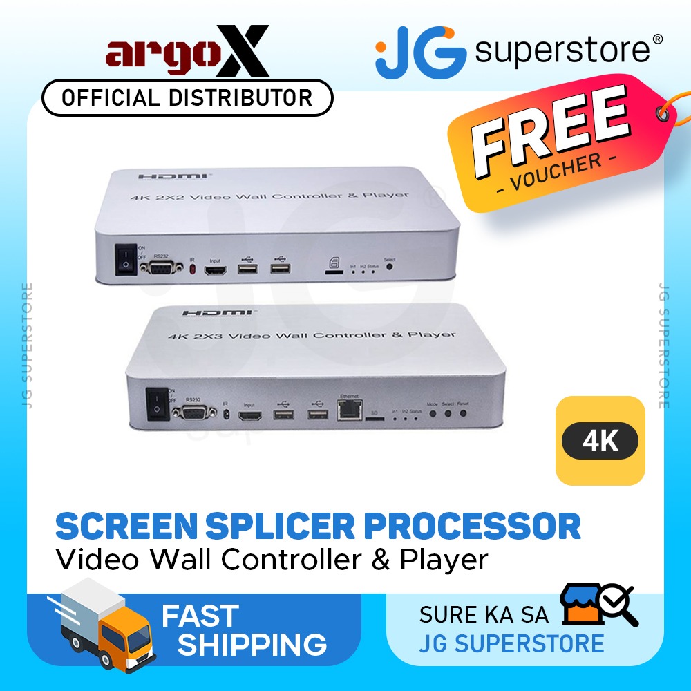 ArgoX HDMI 4K 2x2 / 2x3 Video Wall Controller & Player with Remote Control, Multiple Splicing ...