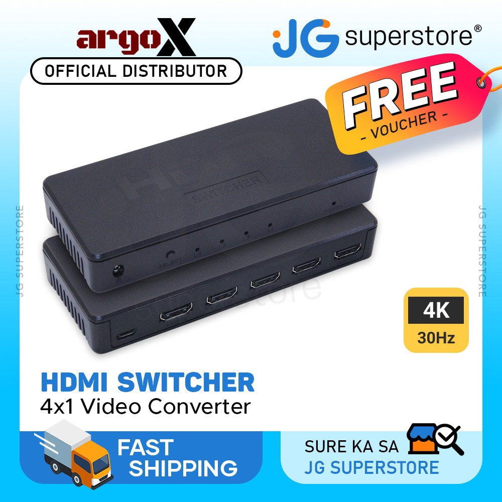 ArgoX HDSW4-M 4K 30Hz Ultra HD HDMI Video Switcher 4x1 Supports hdmi1 ...