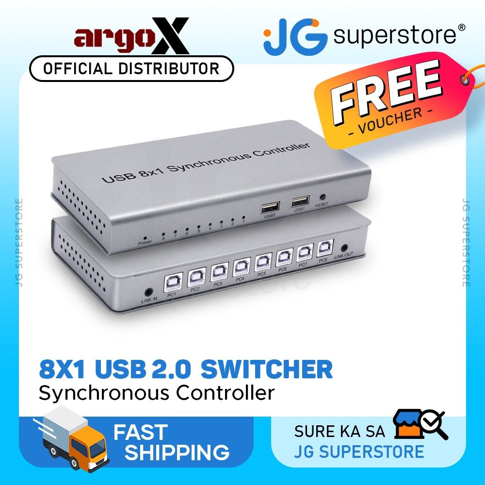ArgoX USB 4x1 / 8x1 KVM Synchronous Controller USB-B Switcher Supports Wireless Keyboard and ...