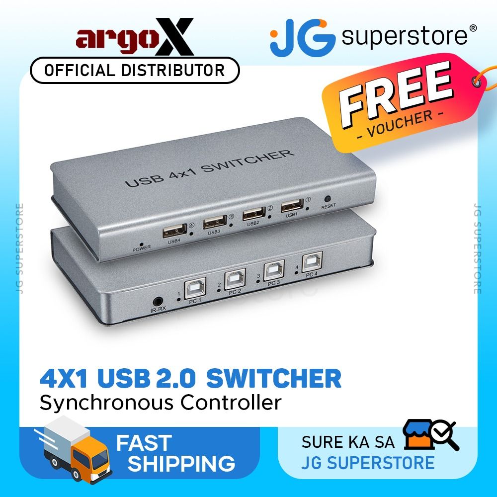 ArgoX USB 4x1 / 8x1 KVM Synchronous Controller USB-B Switcher Supports Wireless Keyboard and ...