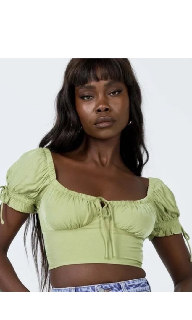 Arielle Top Green, Women's Fashion, Tops, Blouses on Carousell