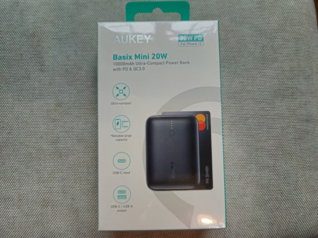 Aukey Basix Mini Powerbank - Portable Charger - High Capacity 10,000mAh ...