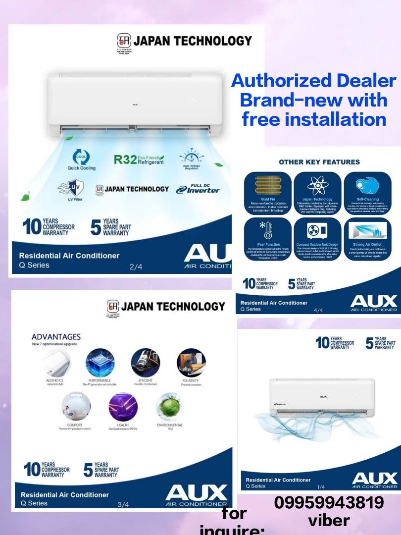 AUX FULL INVERTER SPLIT TYPE AIRCON WITH FREE INSTALLATION, TV & Home ...