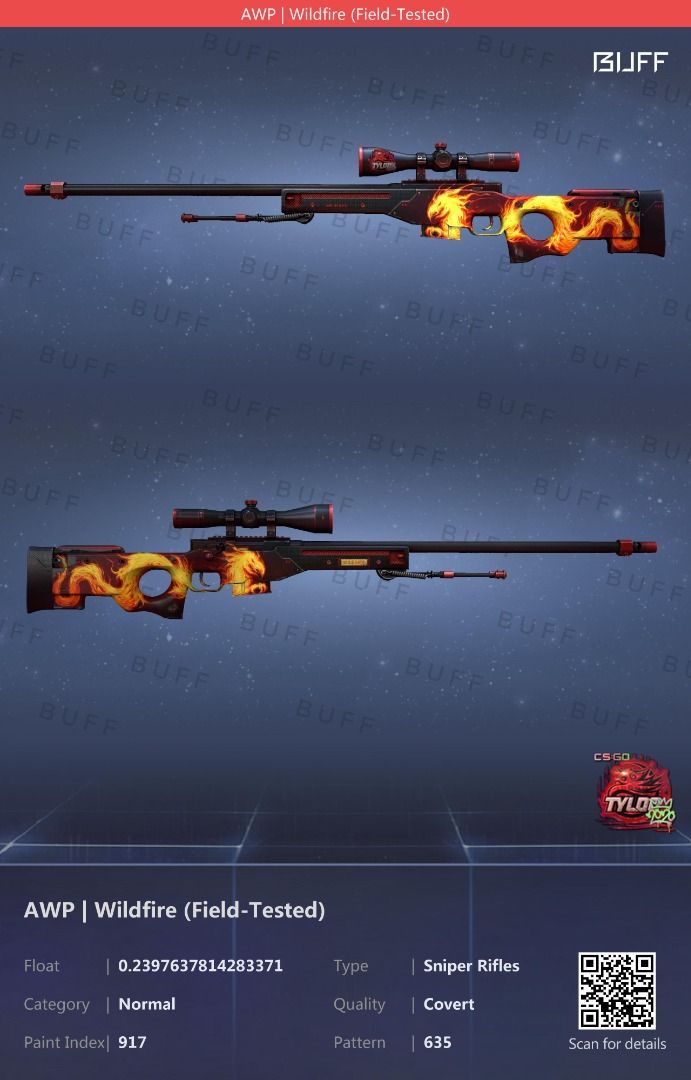 AWP | Wildfire (Field-Tested) CSGO CS2, Video Gaming, Gaming ...