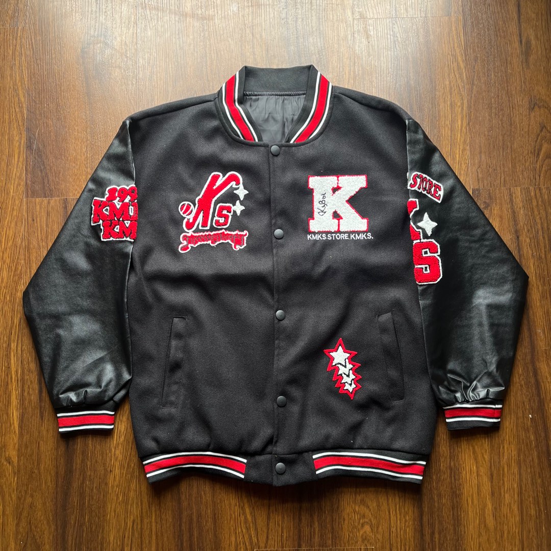 Black and red Letterman Varsity Jacket, Men's Fashion, Coats, Jackets ...