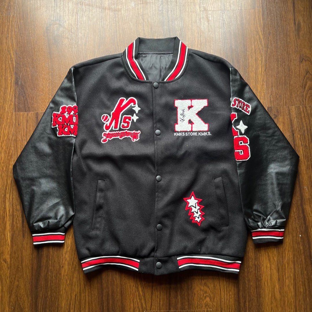 Black and red Letterman Varsity Jacket, Men's Fashion, Coats, Jackets ...