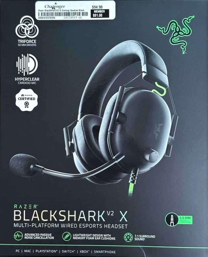 BLACK SHARK V2 X Headset with Microphone by RAZER, Audio, Headphones ...