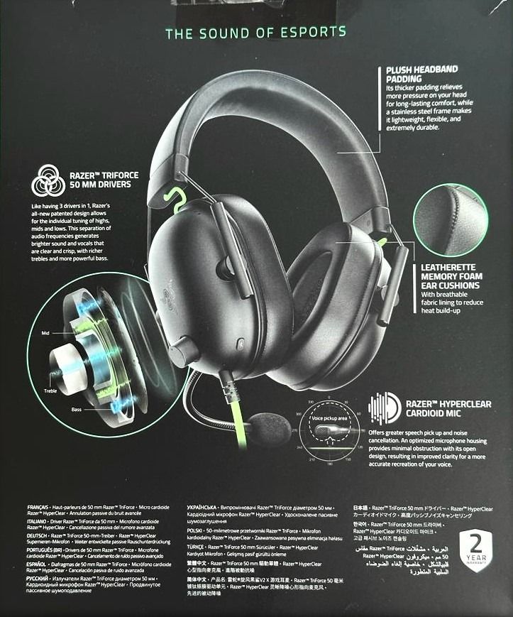 BLACK SHARK V2 X Headset with Microphone by RAZER, Audio, Headphones ...