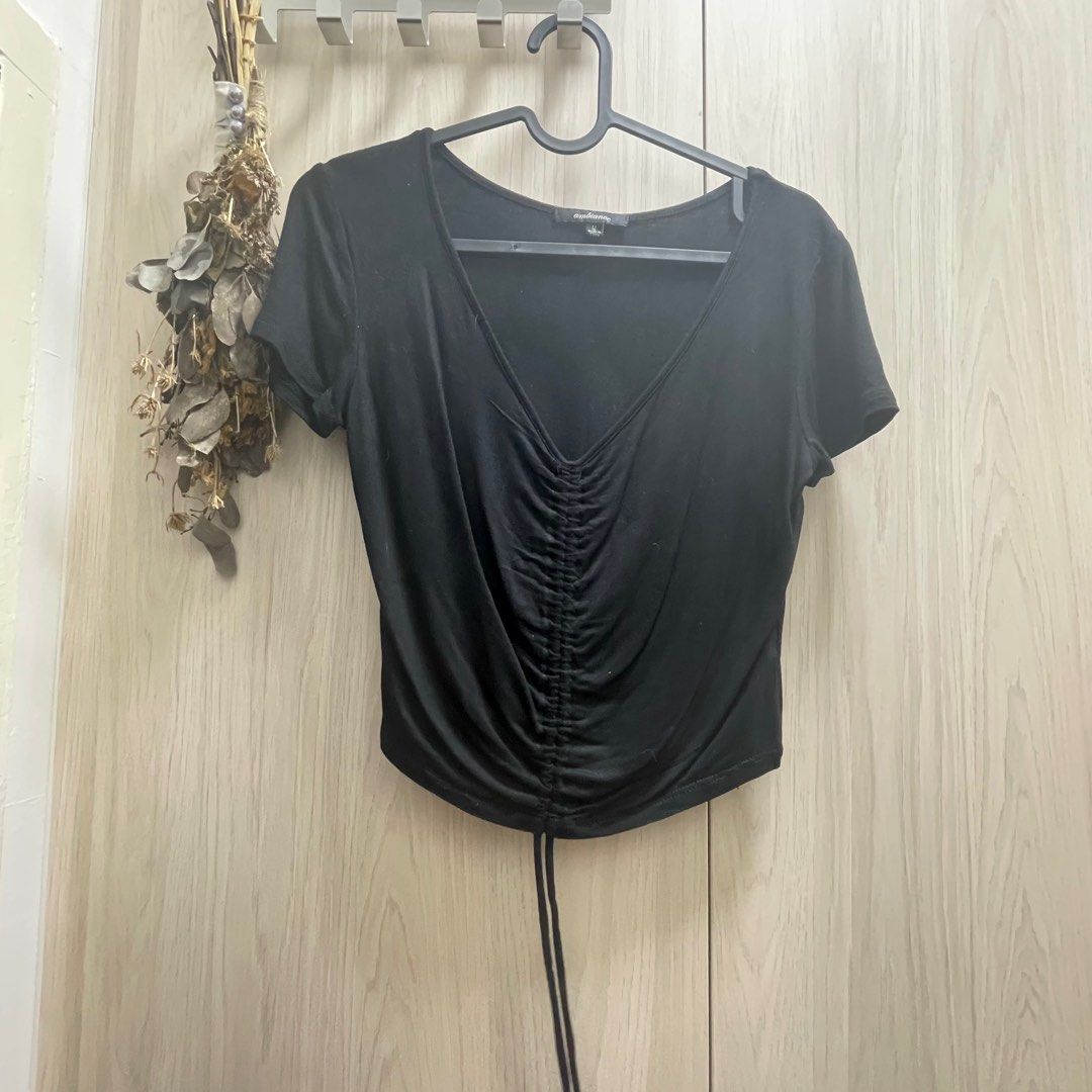 Black string top, Women's Fashion, Tops, Blouses on Carousell