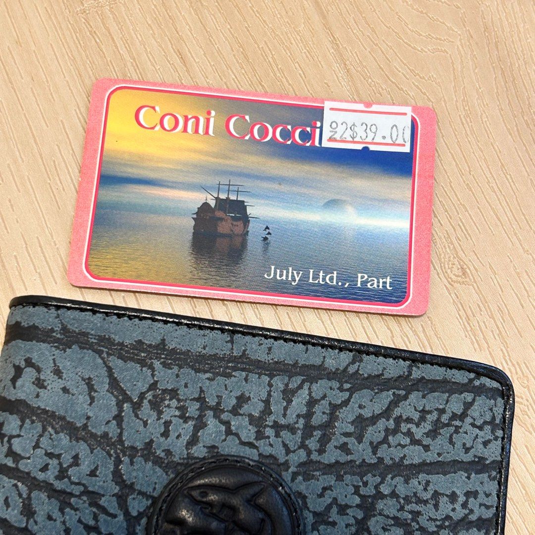 BN Coni Cocci men wallet coin compartment snakeskin black flip notes ...