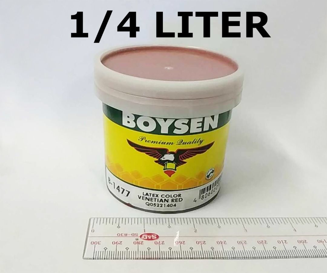 BOYSEN LATEX COLOR VENETIAN RED B-1477 ( 1/4 LITER ) FOR WOOD AND ...