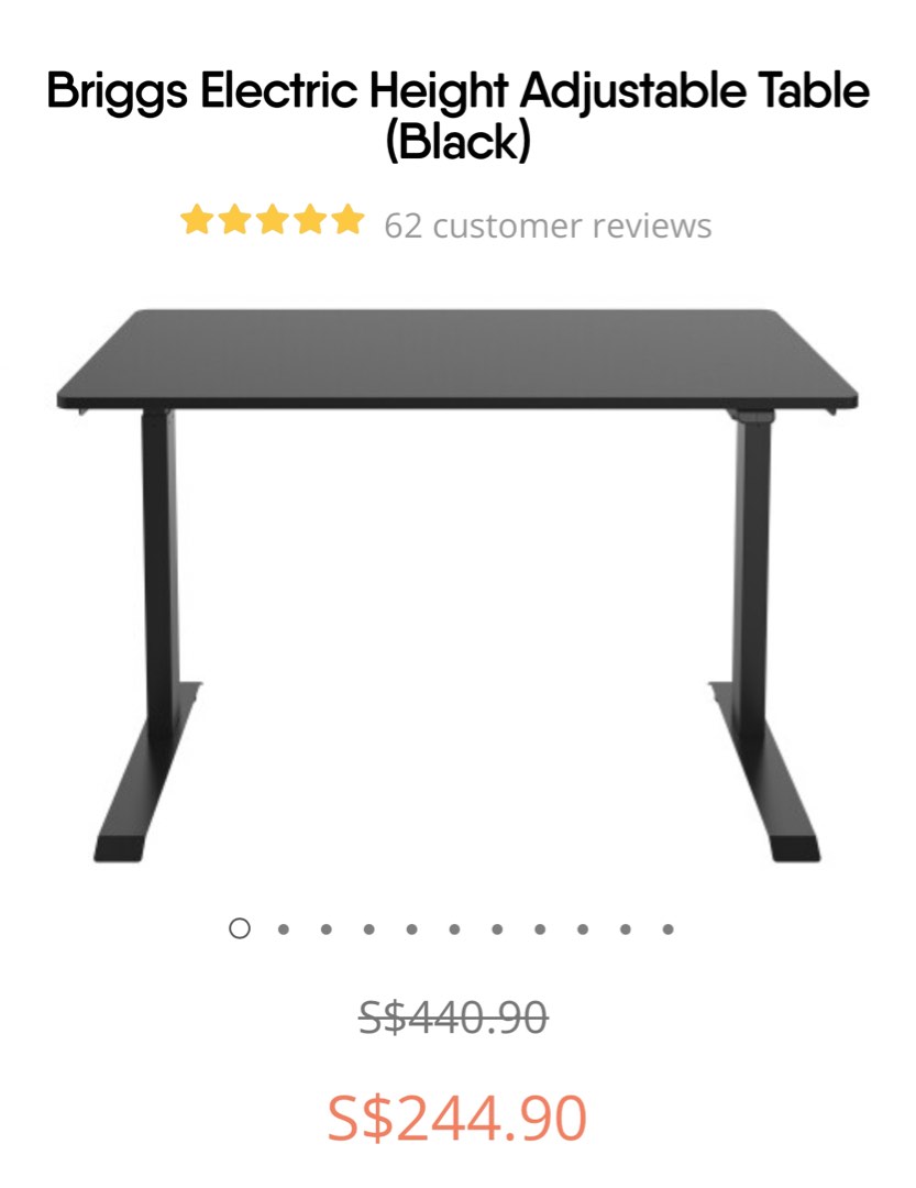 Briggs adjustable height electric table, Furniture & Home Living ...