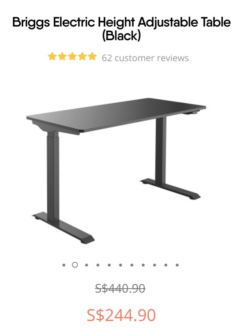 Briggs adjustable height electric table, Furniture & Home Living ...