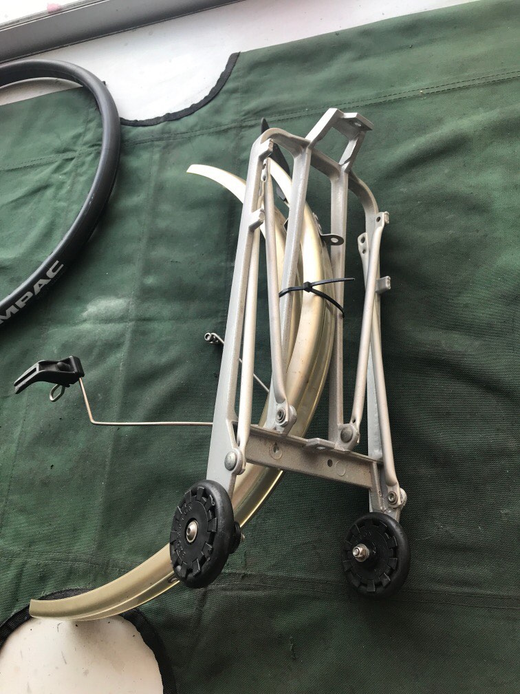 BROMPTON original rack + front and back mudguard set, Sports Equipment ...