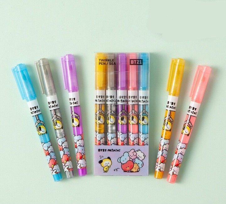 BT21 Minini Twinkle Pen-5colors, Hobbies & Toys, Stationary & Craft ...