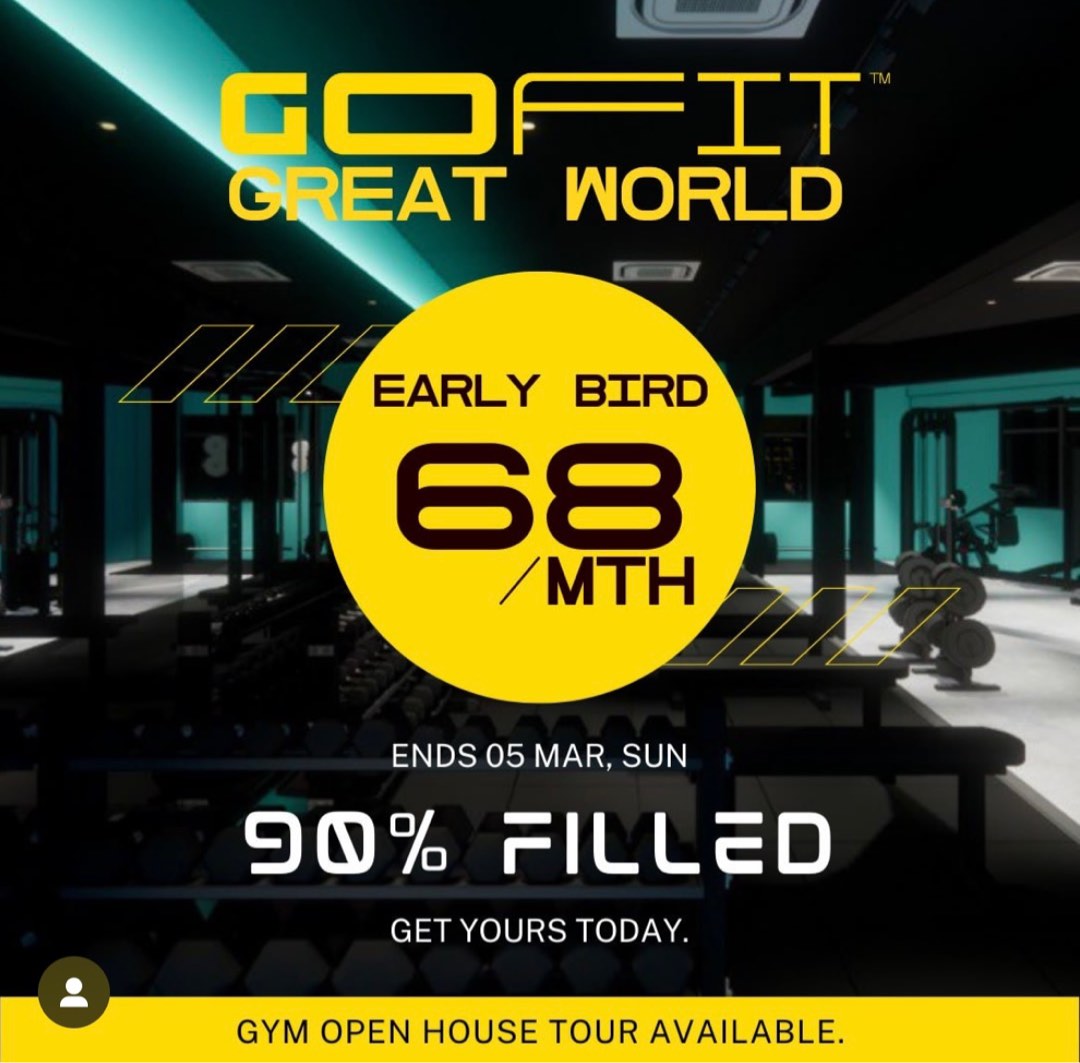 CHEAP Gym Membership: GoFit Great World, Health & Nutrition, Health ...