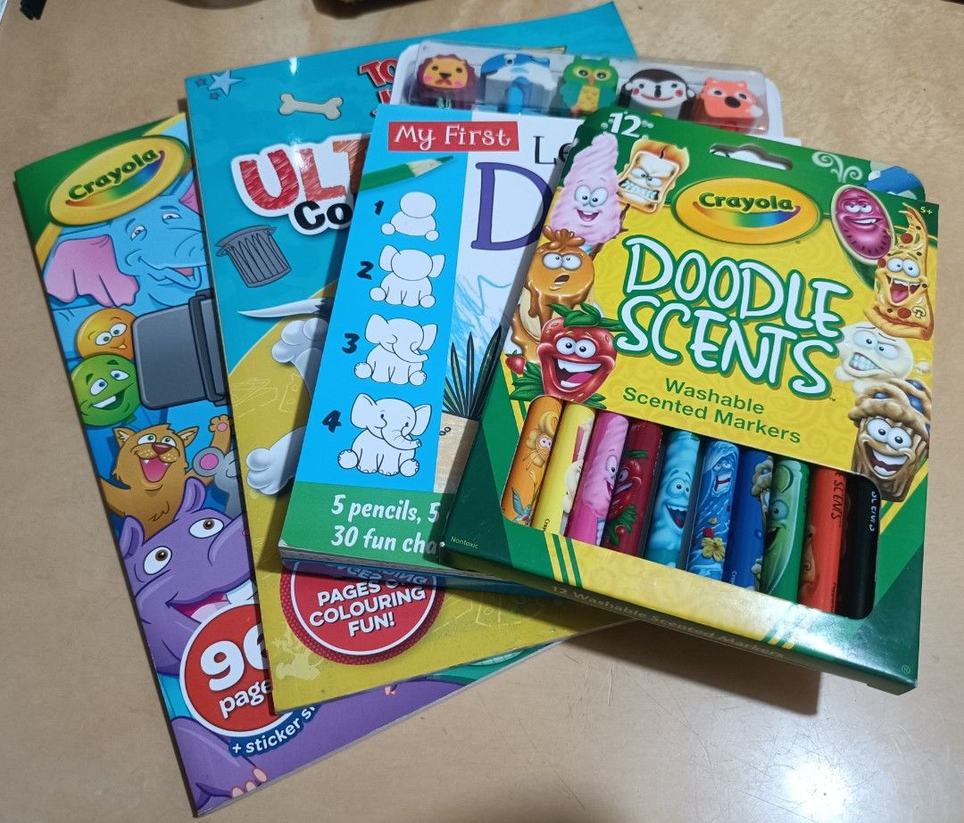 Coloring book, color pencil and washable markers, Hobbies & Toys, Books ...