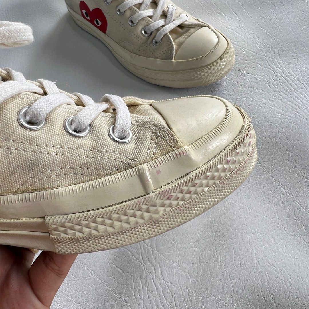 Converse x Comme des Garcons Play CDG 70s Cream low 5.5, Women's ...