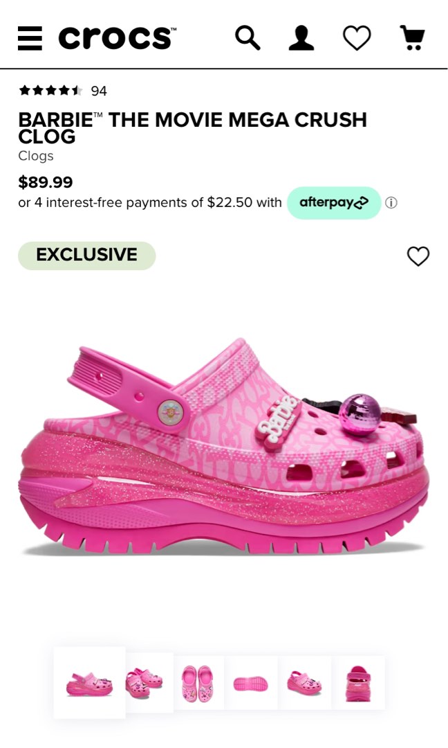 Crocs x Barbie Mega Crush Clogs, Women's Fashion, Footwear, Slippers ...