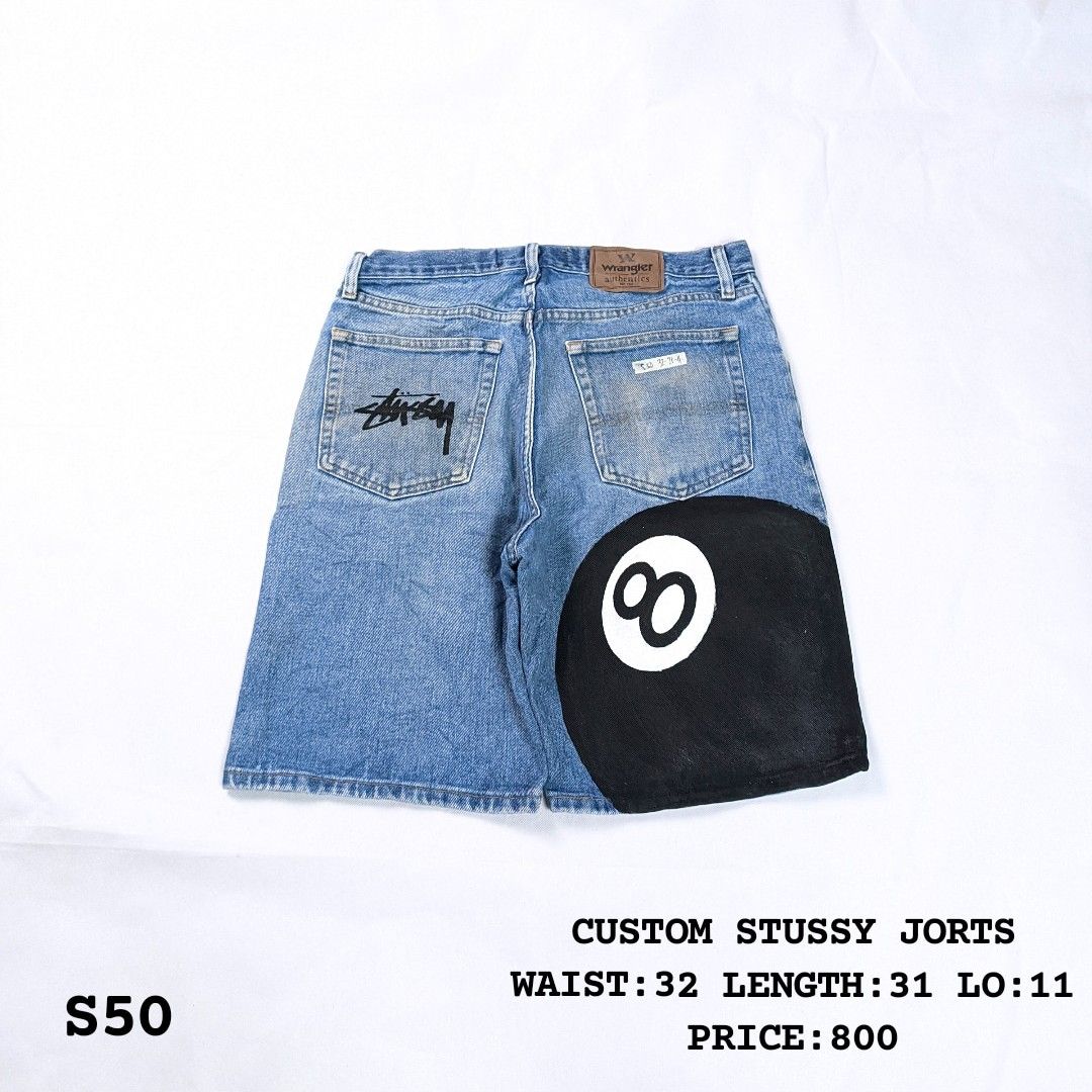 Custom Stussy Jorts (50), Men's Fashion, Bottoms, Shorts on Carousell