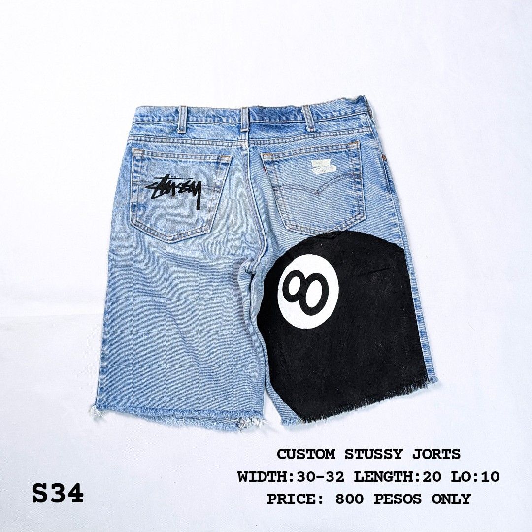 Custom Stussy Jorts (S34), Men's Fashion, Bottoms, Shorts on Carousell