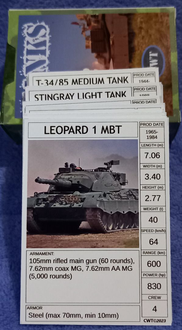 CWT Tanks Thick Edition Card Game, Hobbies & Toys, Toys & Games on ...