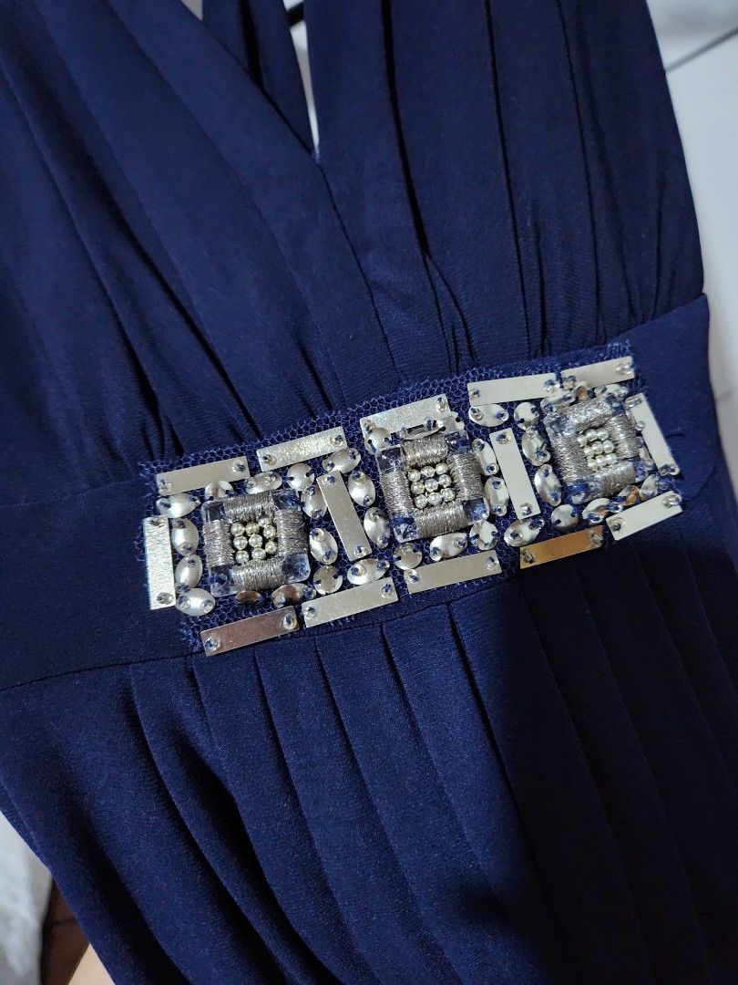 Dark Navy Blue Semi-Formal Dress, Women's Fashion, Dresses & Sets ...