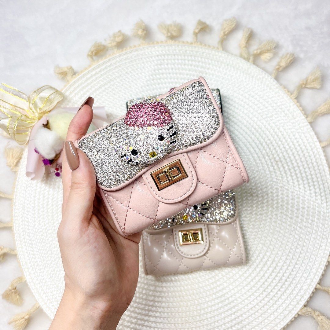 Diamond Bling Rhinestone Wallet/Card Holder/Hello Kitty, Women's ...