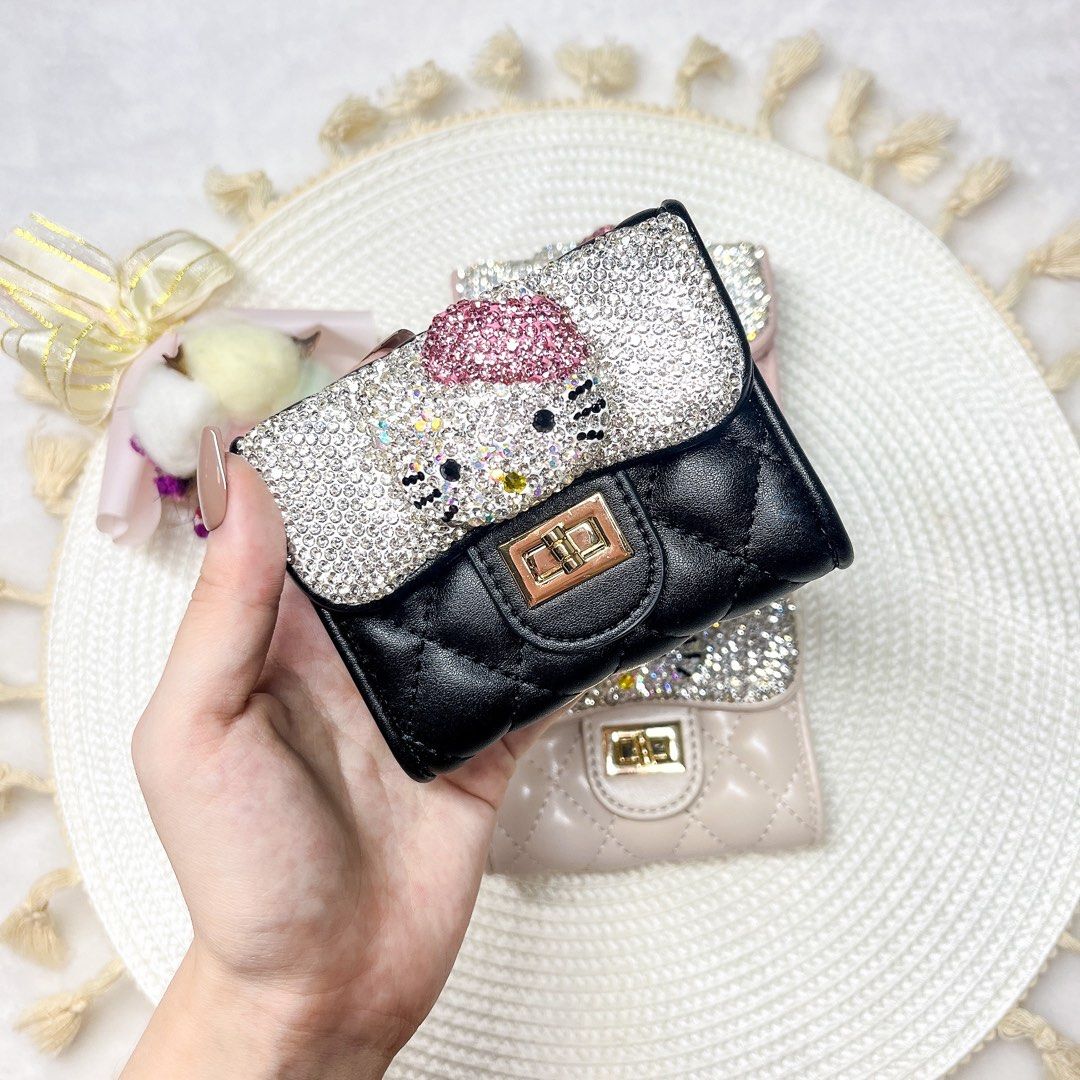 Diamond Bling Rhinestone Wallet/Card Holder/Hello Kitty, Women's ...