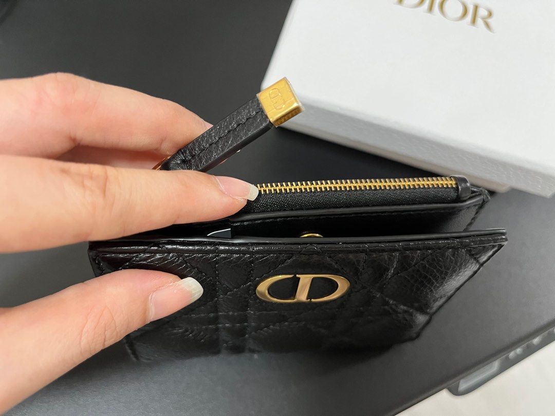 Dior Caro Dahlia Black Wallet, Luxury, Bags & Wallets on Carousell