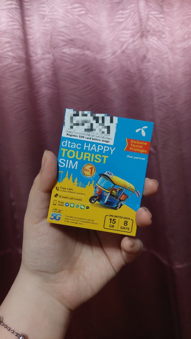 DTAC HAPPY TOURIST 4G/5G SIM Card for Thailand (15GB/8 days), Mobile ...
