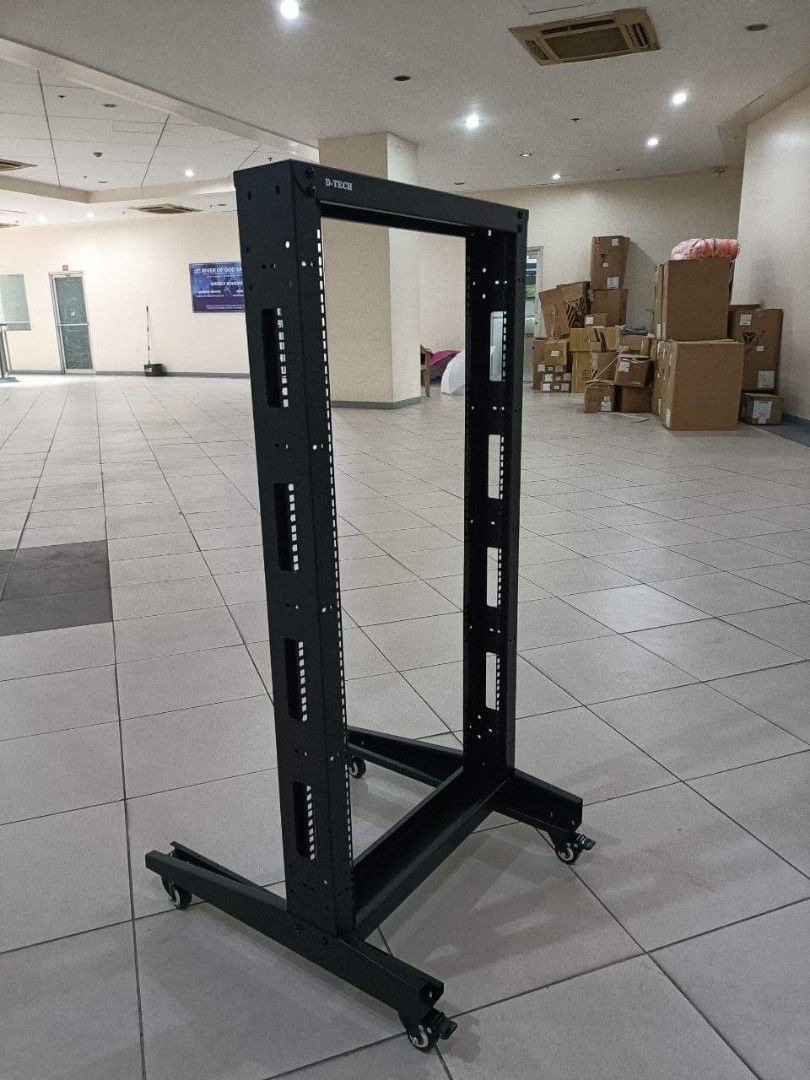 D-Tech Open Bay Rack 22U/37U or 3.5FT/6FT with Caster Wheels, Furniture ...