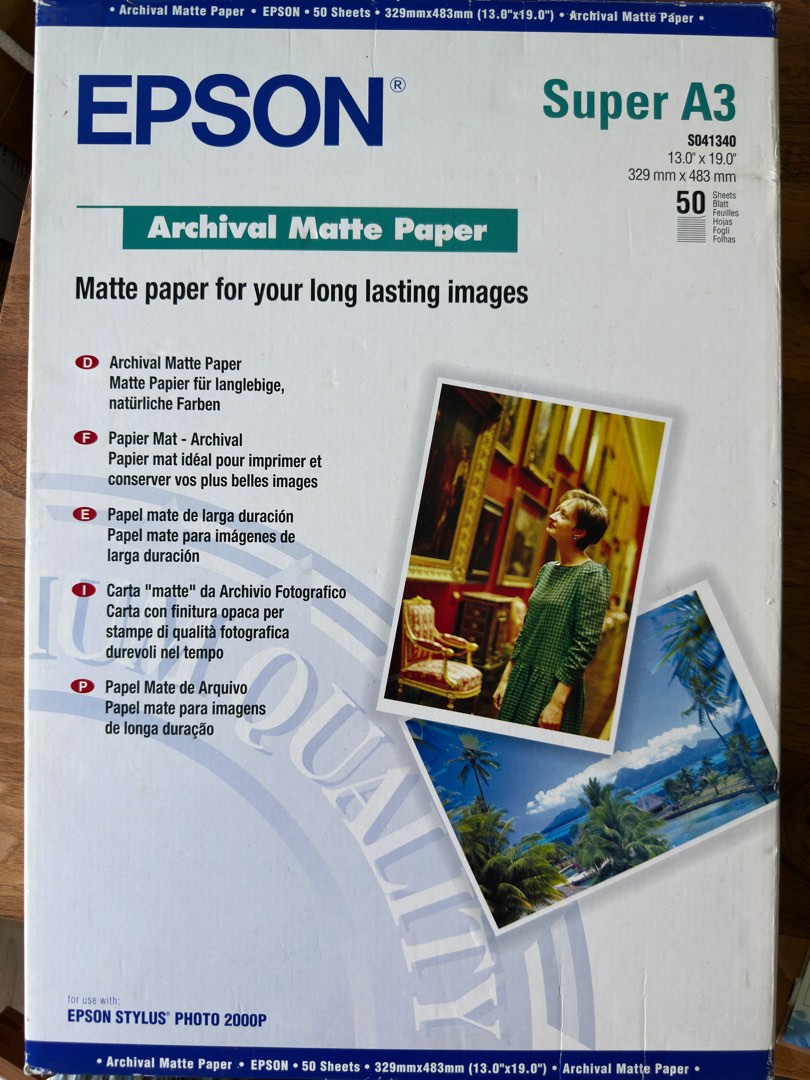 Epsom Archival Matte A3+ Inkjet Paper., 電腦＆科技, 打印機及影印機 - Carousell